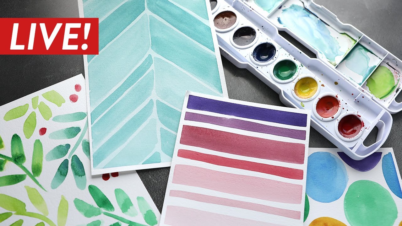 🔴 LIVE REPLAY - Easy Freehand Watercolor Patterns - YouTube