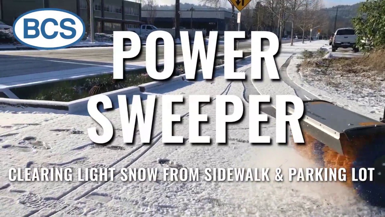 Power Sweeping light snow with BCS Two-Wheel Tractor - YouTube