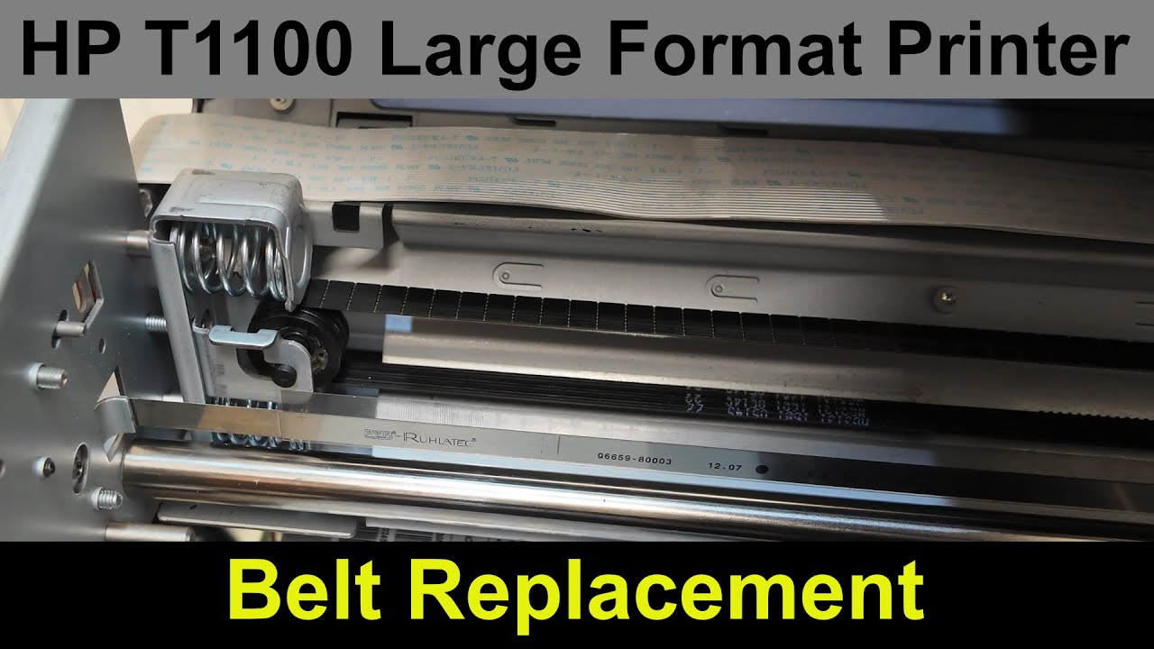 HP T610, T1100, Z2100, Z3100, Z3200 Carriage Belt Replacement - YouTube