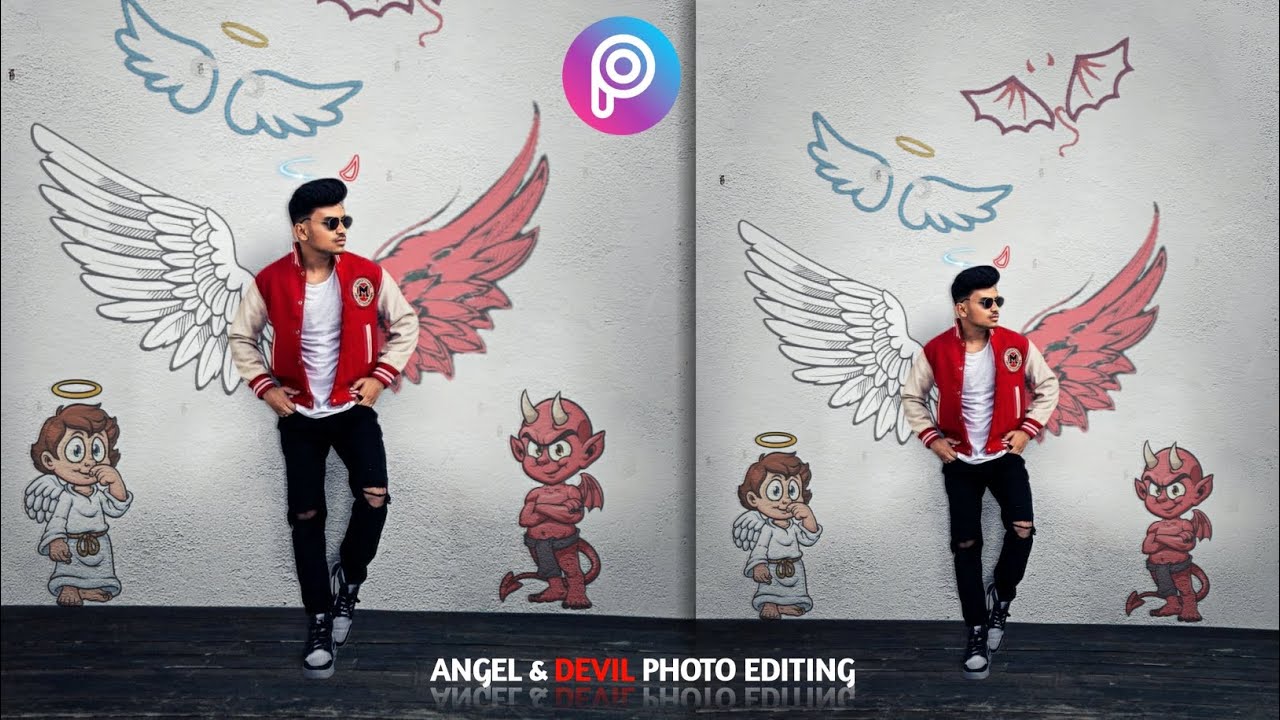 ANGEL AND DEVIL photo editing | picsart angel devil wings photo editing ...