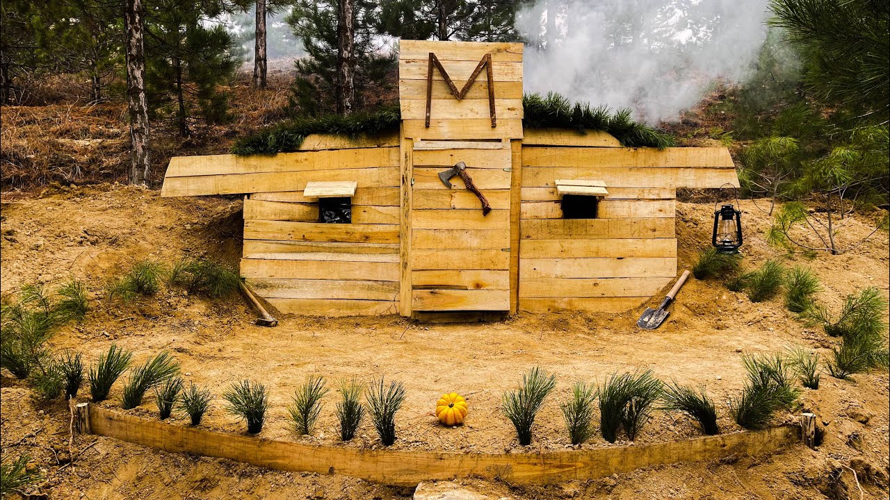Building a Cabin in the Woods – Bushcraft Survival Skills – Camping ...