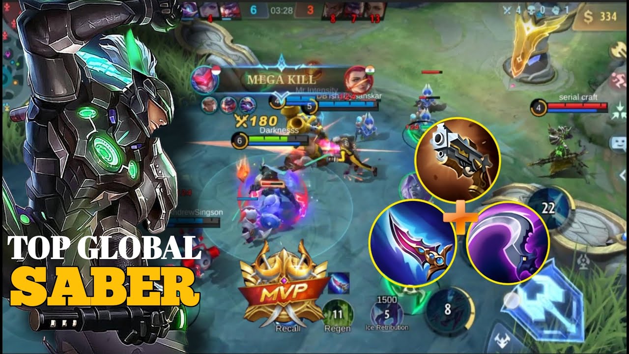 Saber New Oneshot Build | Late Game Damage Hack Saber-Top Global Saber ...