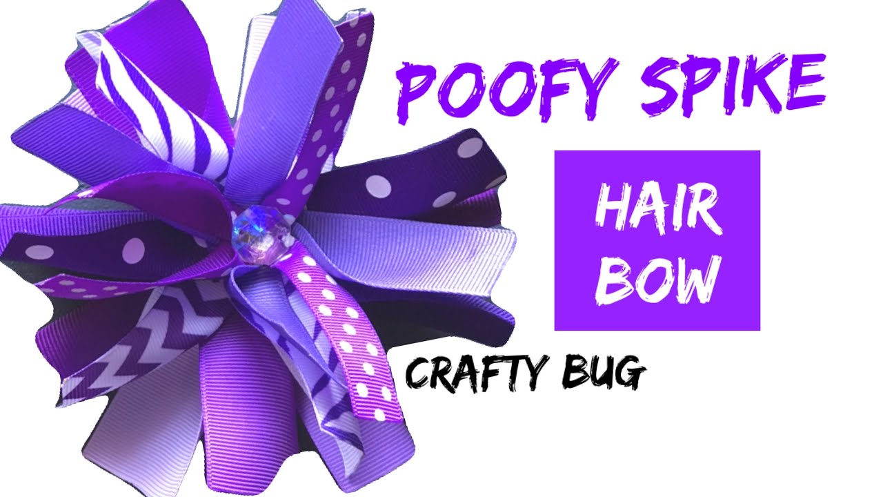 Poofy Spike Hair Bow Tutorial// Purple Scrappy Hair Bow// EASY HAIR BOW ...