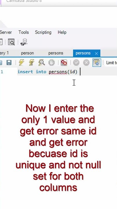 Unique and Not Null Values In SQL Database #Short - YouTube