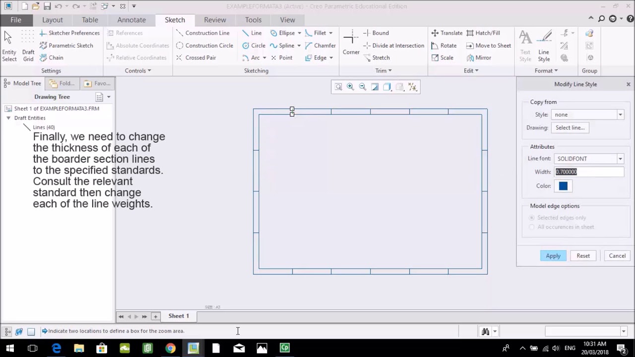 Creating a Format on Creo Parametric Part 2 - YouTube