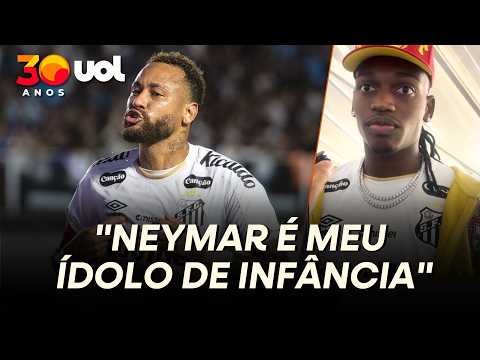 RAFAEL LEÃO VESTE CAMISA DO SANTOS, ASSISTE A JOGO NA VILA E EXALTA NEYMAR: 'ÍDOLO DE INFÂNCIA'