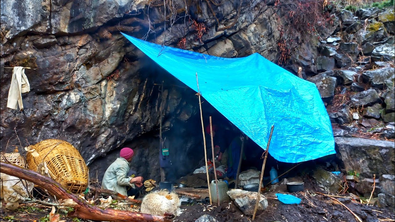 Himalayan Daily Eating Organic Food Sisno and Roti (bread) Cooking ...