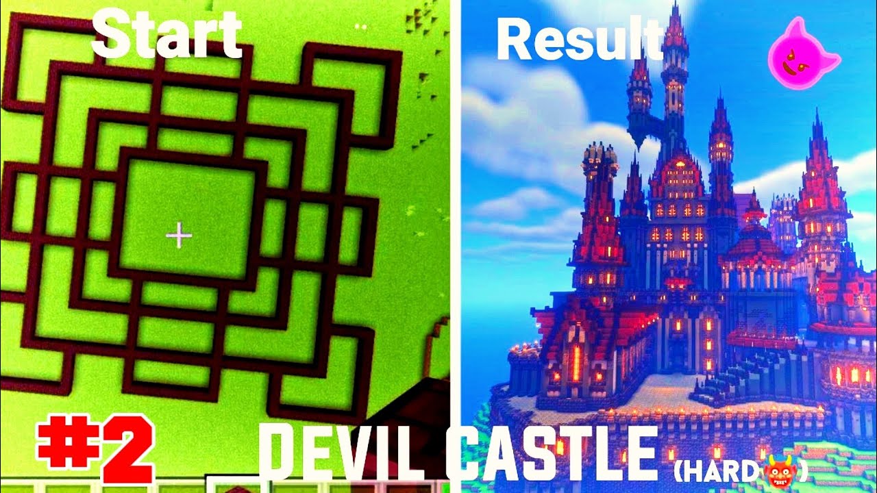 Big and hard castle 🏰 build tutorial ||Mc RaPa|| Devil castle build #2 ...