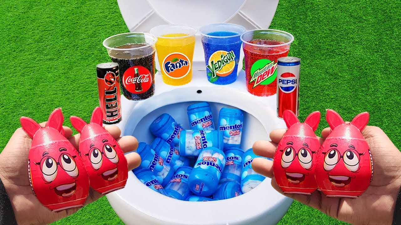 BUNNY CANDY vs Coca Cola, Fanta, Hell, Pepsi, Yedigün and Mentos in the ...