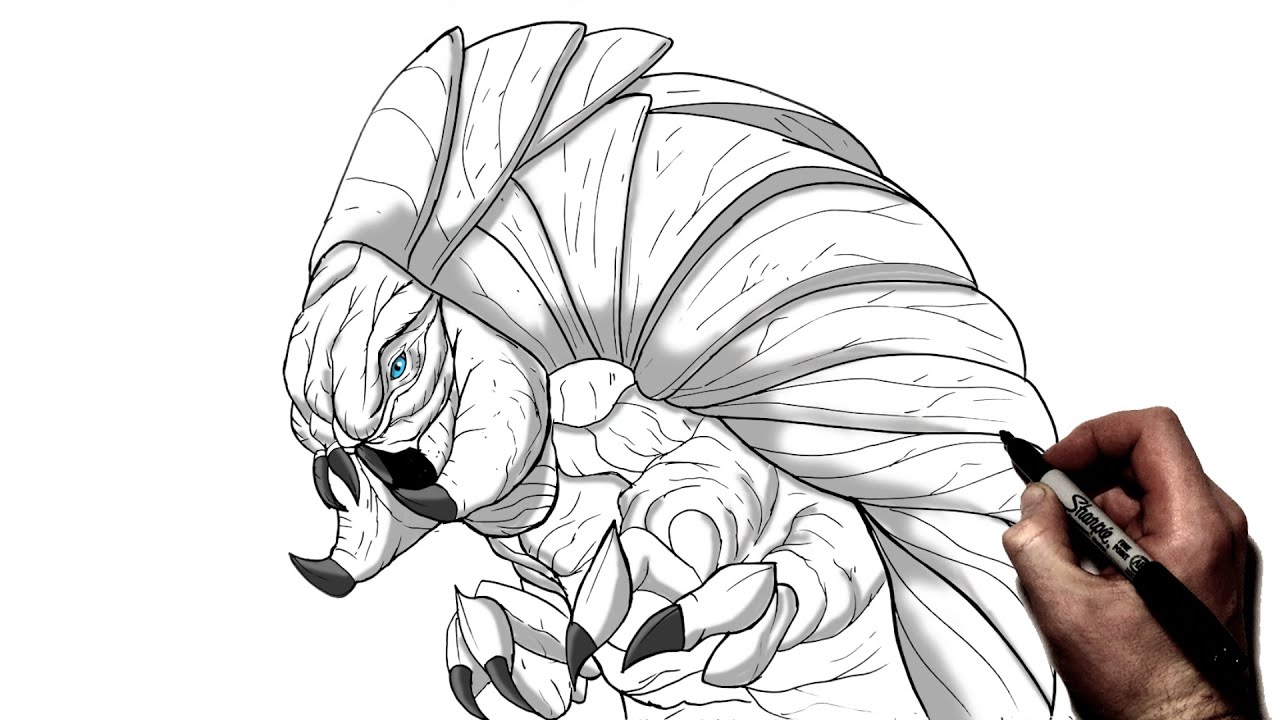 How To Draw Mothra (Larva) | Step By Step | Monsterverse - YouTube