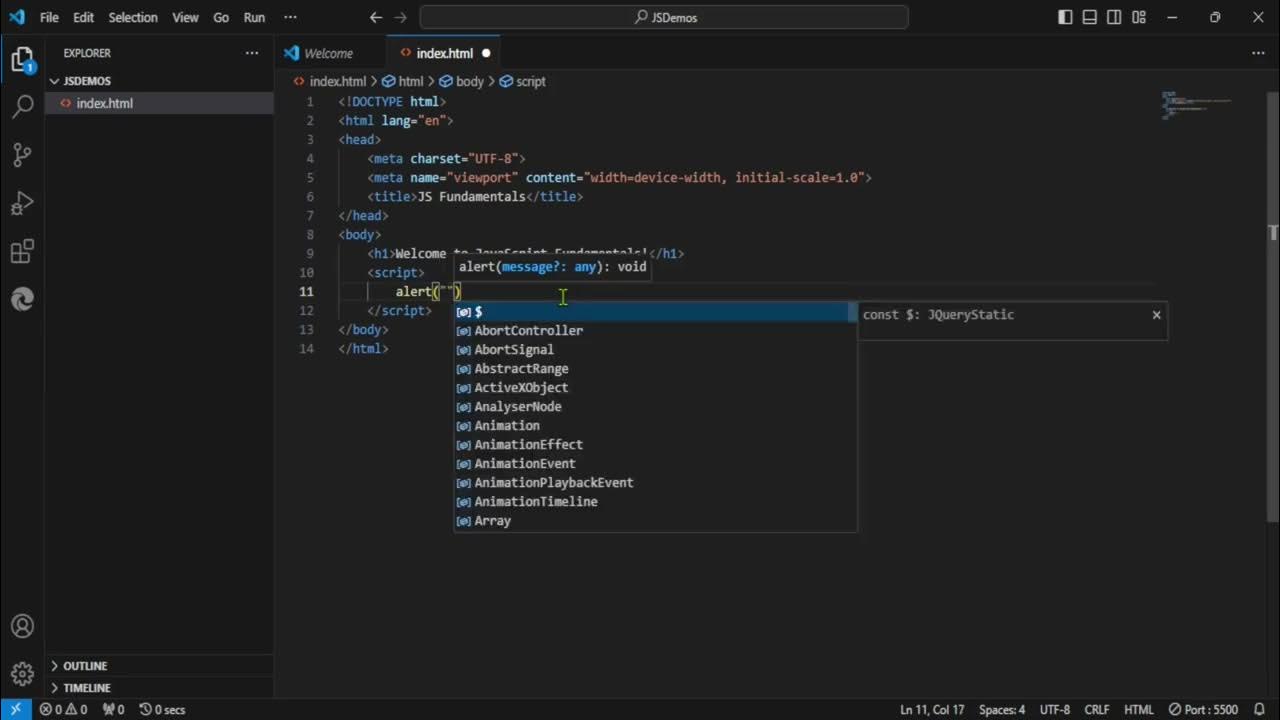 JavaScript Fundamentals | Lesson 1 | JS Intro VOLUME ADDED - YouTube