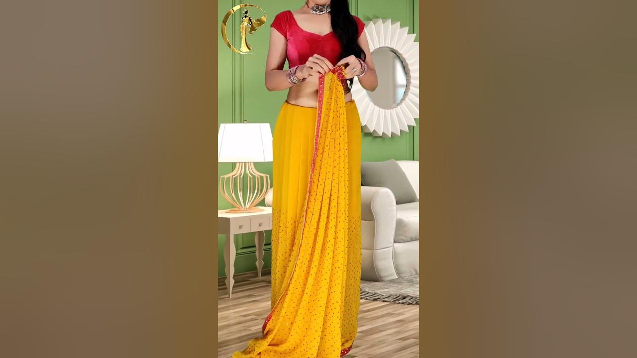 How To Wear Sidha Pallu Saree As Pleated Lehenga Style Sidha Pallu