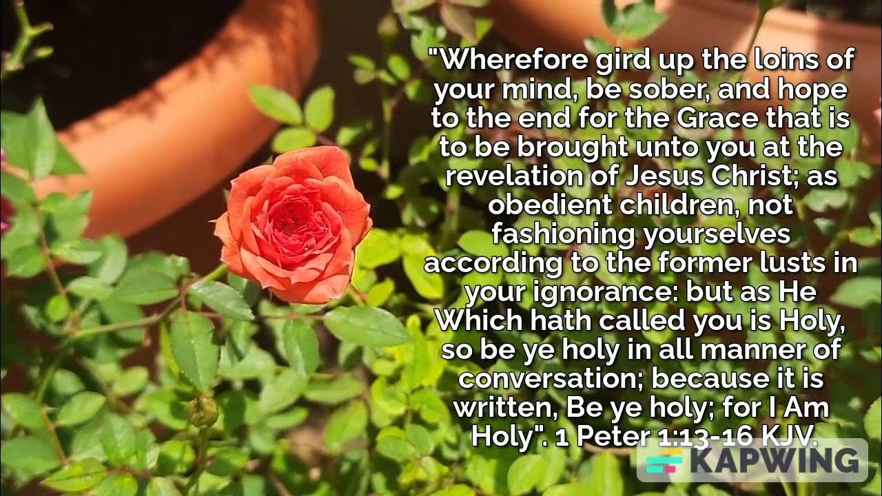 Gird up the loins of your mind. 1 Peter 1:13-16, KJV. - YouTube