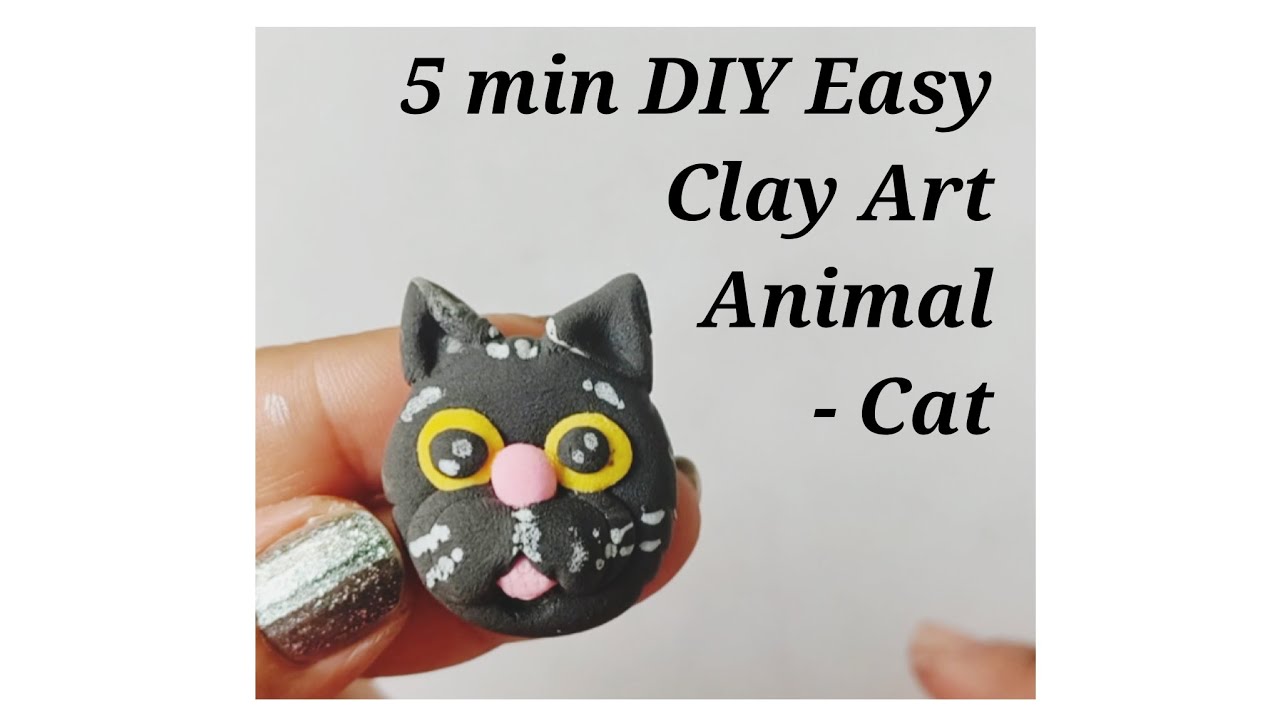 clay art cat | DIY easy clay art | attractive clay art for kid | how to ...