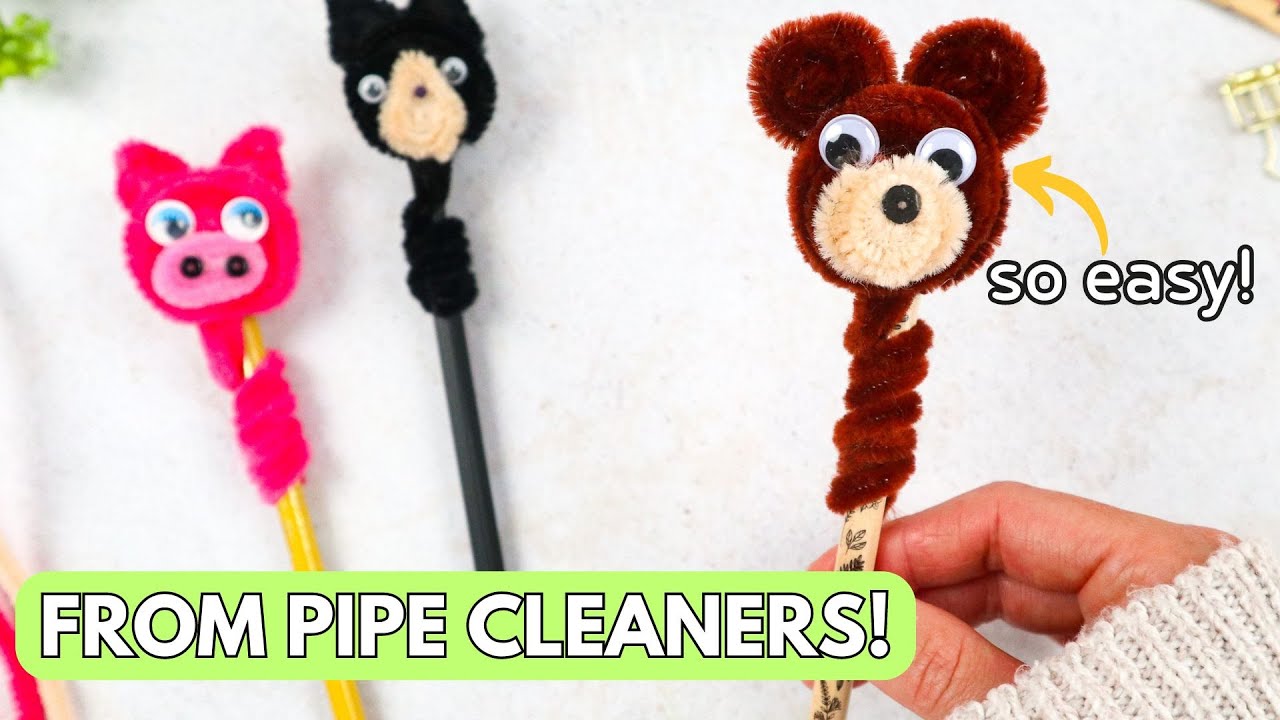 Cutest DIY Pipe Cleaner Pencil Topper - YouTube