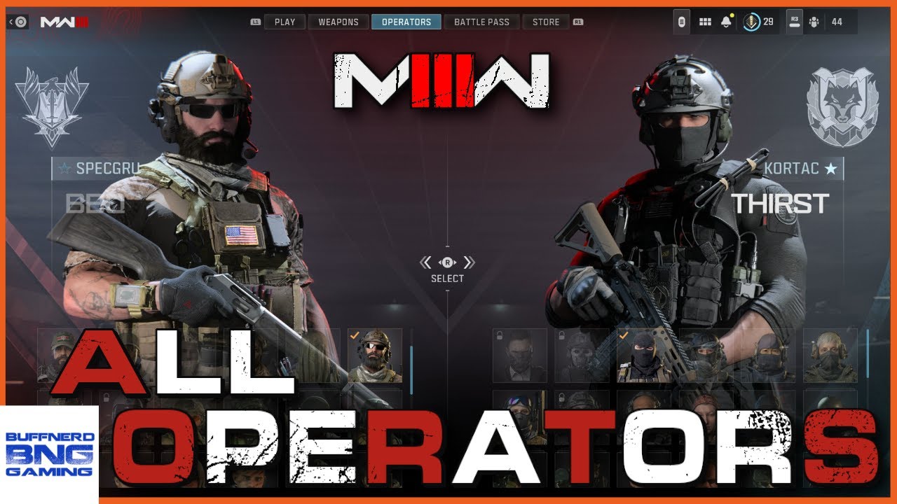 All Day 1 Operators & Unlocks - Call Of Duty Modern Warfare III - YouTube