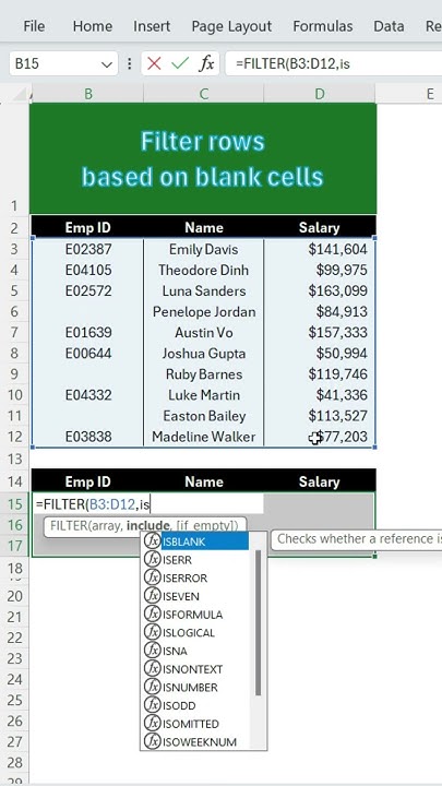 Filter Rows with Empty Cells in Excel Instantly! #exceltips #exceltricks #excelhacks #excel ...