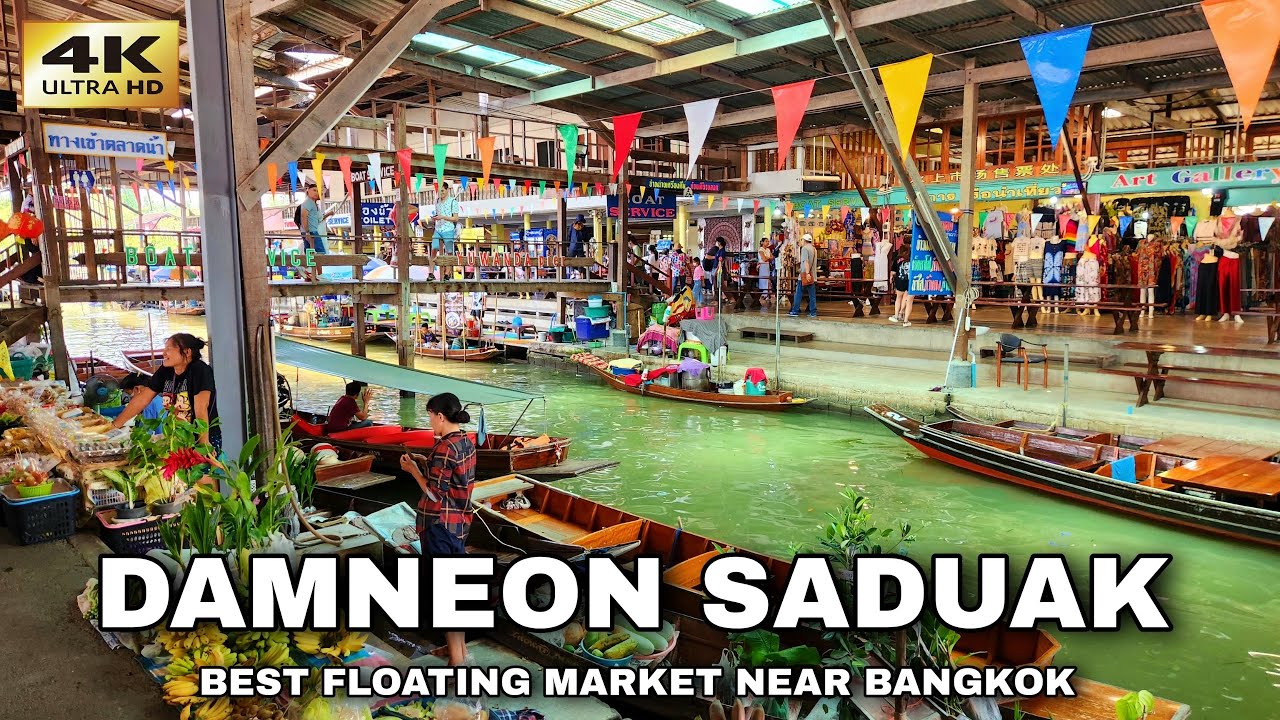 [4K] Damnoen Saduak Floating Market | The Most Popular Floating Market ...