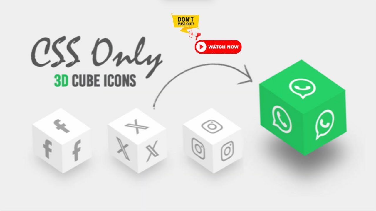 Amazing Css Only 3d Cube Icons Webdevelopment Javascript Coding