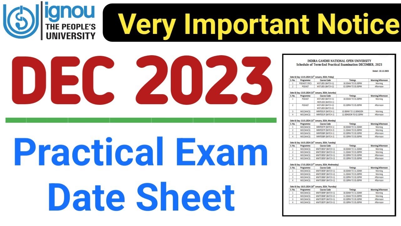 IGNOU Dec 2023 Practical Exam Date Sheet IGNOU Practical Exam IGNOU ignou-dec-2023-practical-exam-date-sheet-ignou-practical-exam-ignou