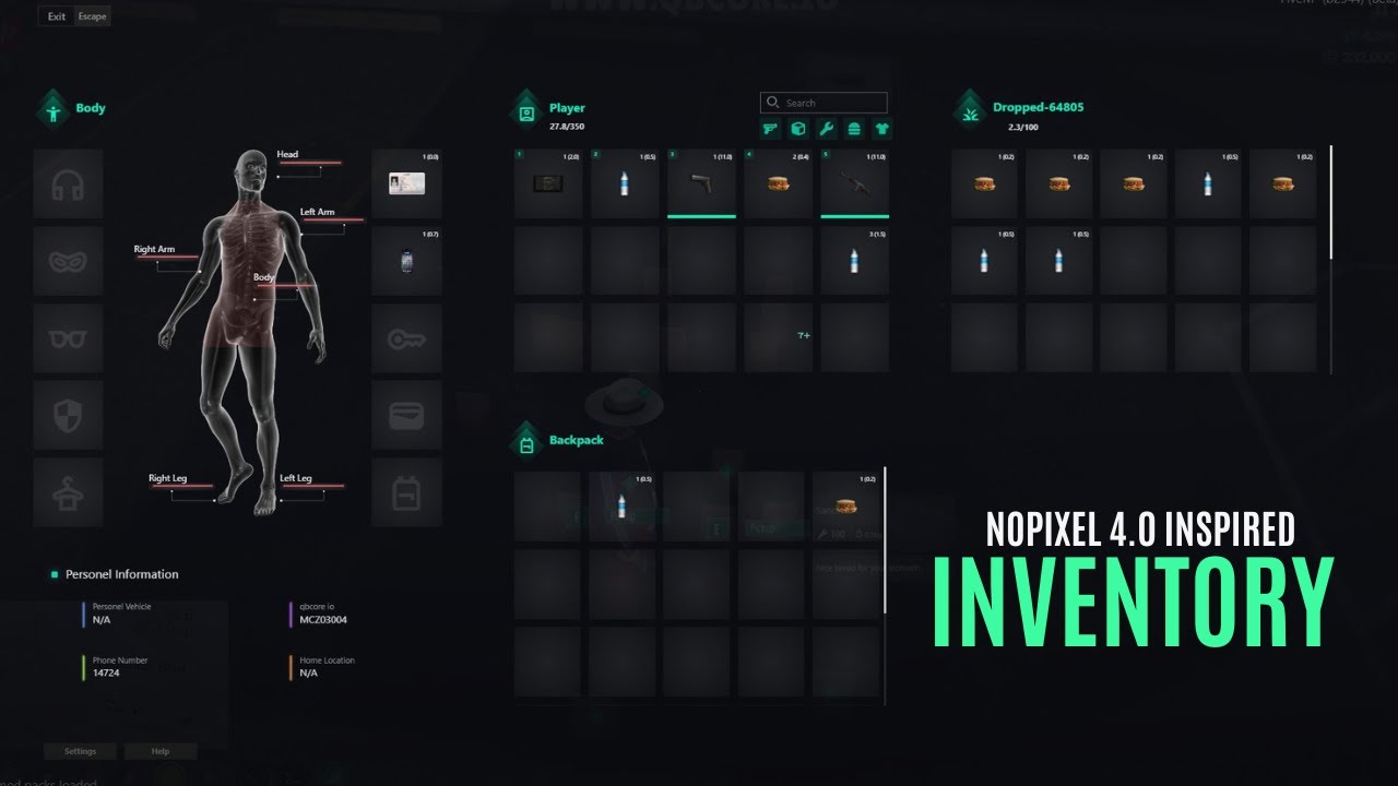 Nopixel 4.0 Inventory | Body+ Decay and Information - YouTube