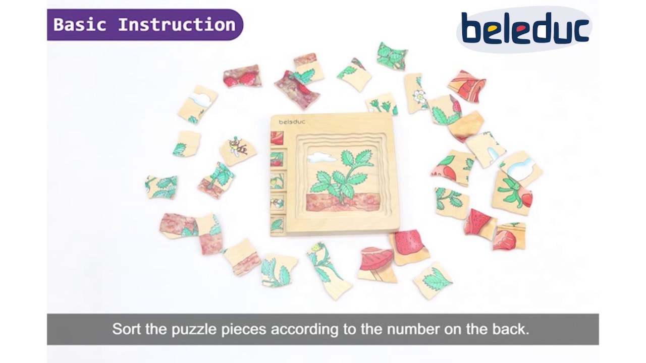 Beleduc Multilayer Puzzles - Fruits & Vegetables - Strawberry - YouTube