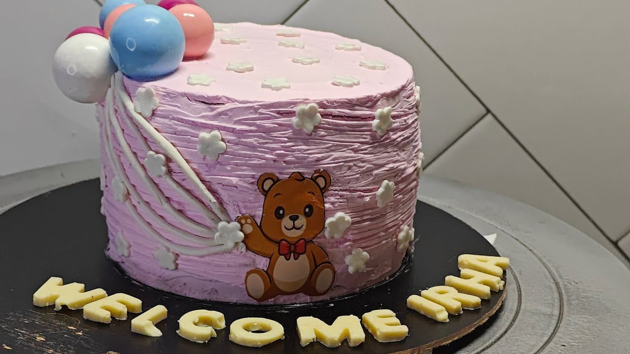 Cute cake decorating for welcome|welcome cake |Dutch truffle flavour ...