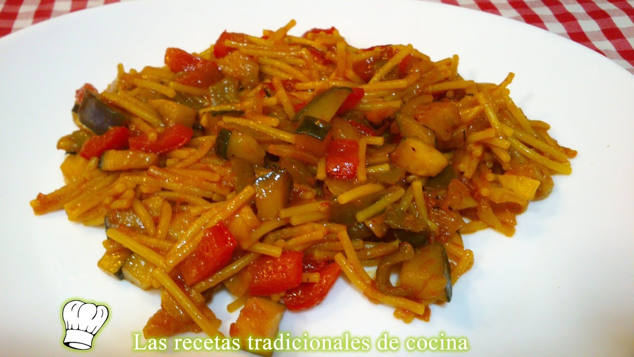 Receta fácil y rápida de fideos con verduras - YouTube