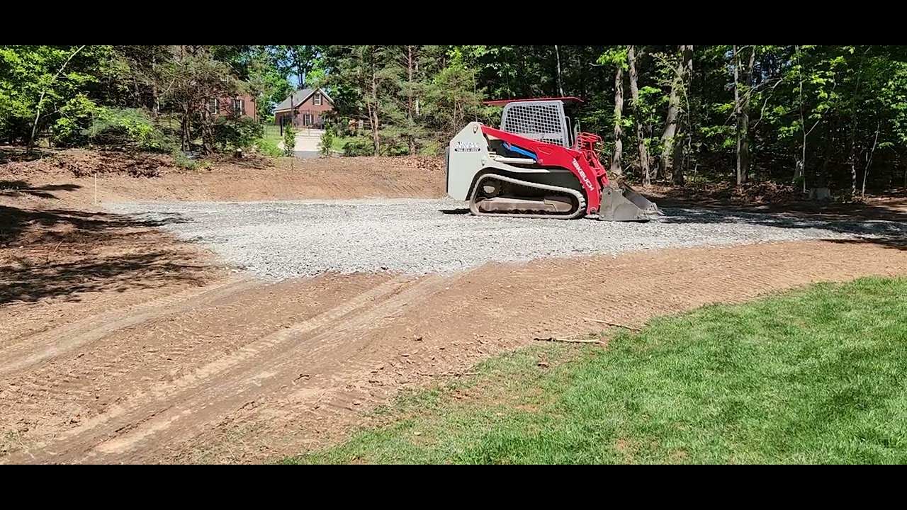 Final load of gravel and leveling - YouTube