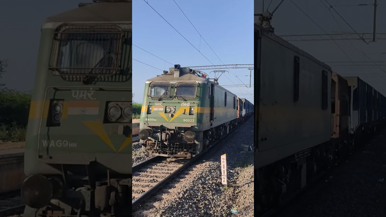 TKD WAG9 PULLED BOBRN EMPTY WAGON FREIGHT TRAIN 💚 #wag9 #indianrailways ...