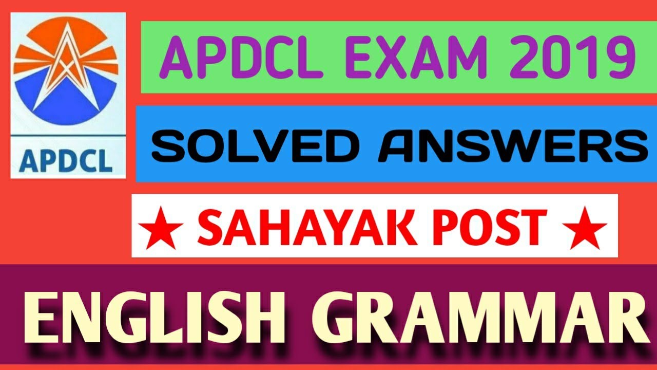 APDCL (SAHAYAK POST) 2019 SOLVED PAPER (ENGLISH) #DHS_Exam #APDCL_EXAM #ATET_Exam #norul_alam ...