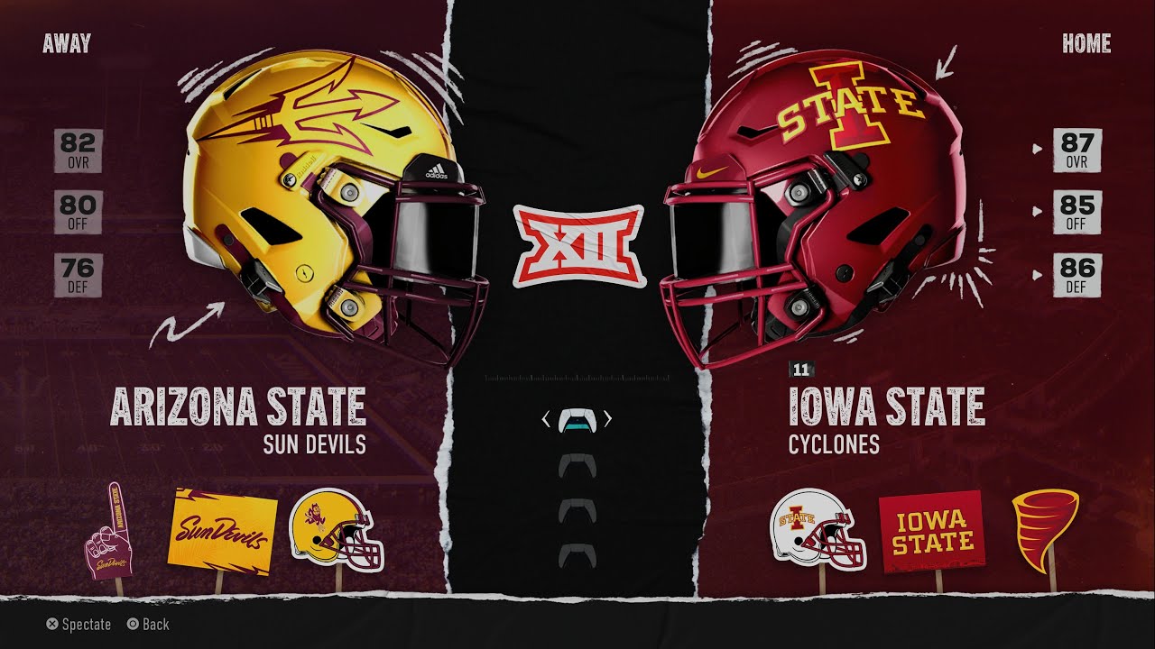 No. 16 Arizona State Sun Devils vs. No. 15 Iowa State Cyclones – Big 12 ...
