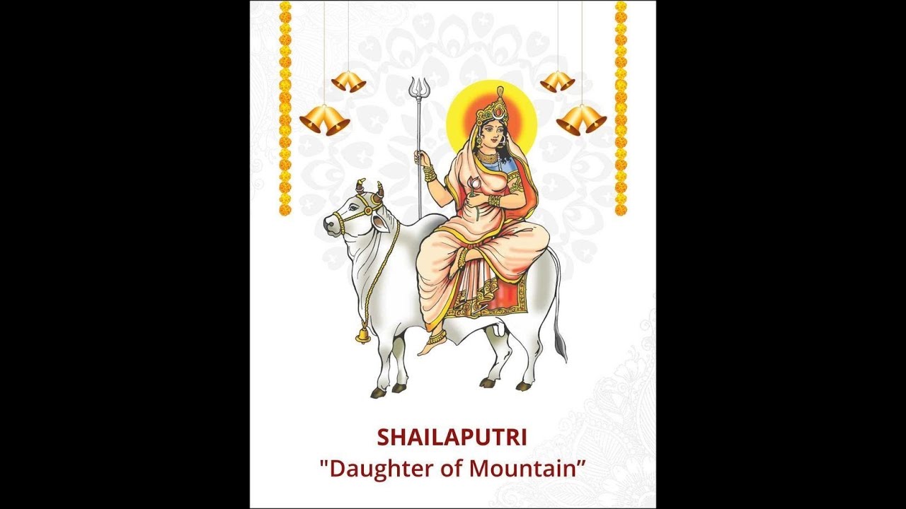 Navratri Day 1 / How to draw maa Shailputri step by step / Easy drawing ...