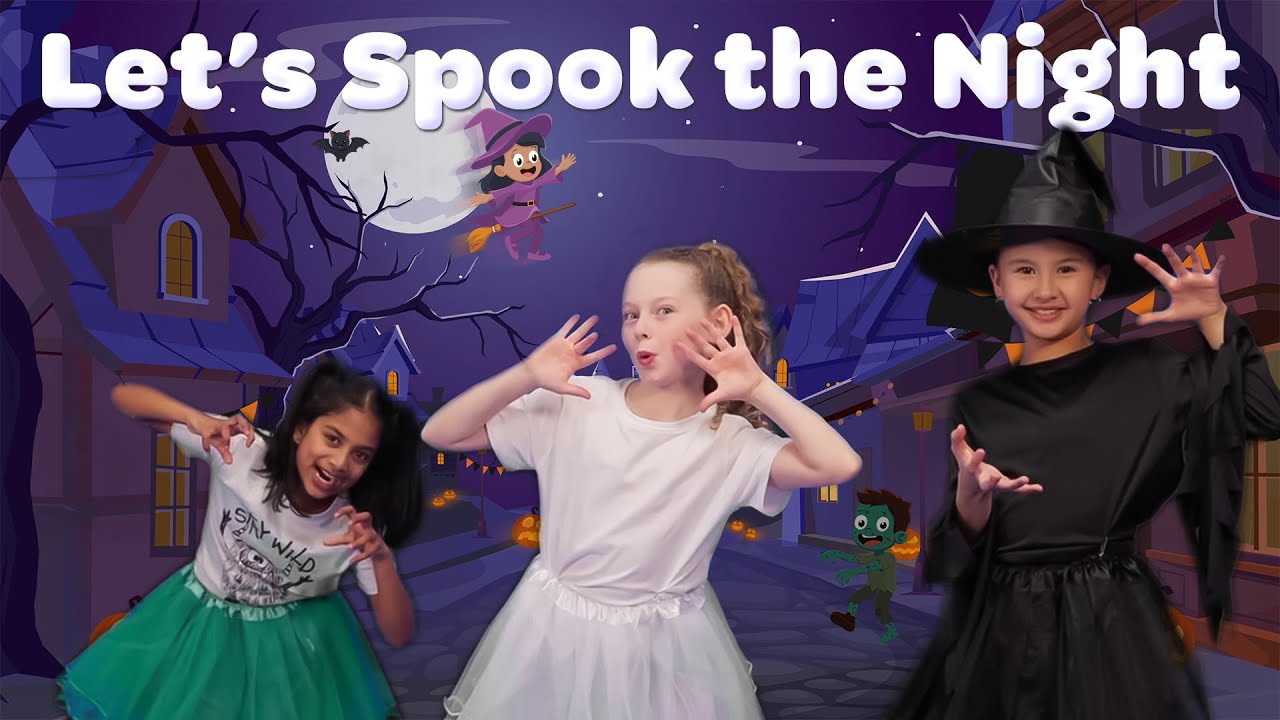 Let's Spook The Night Halloween Song for Kids 🎃 Easy Choreography to ...