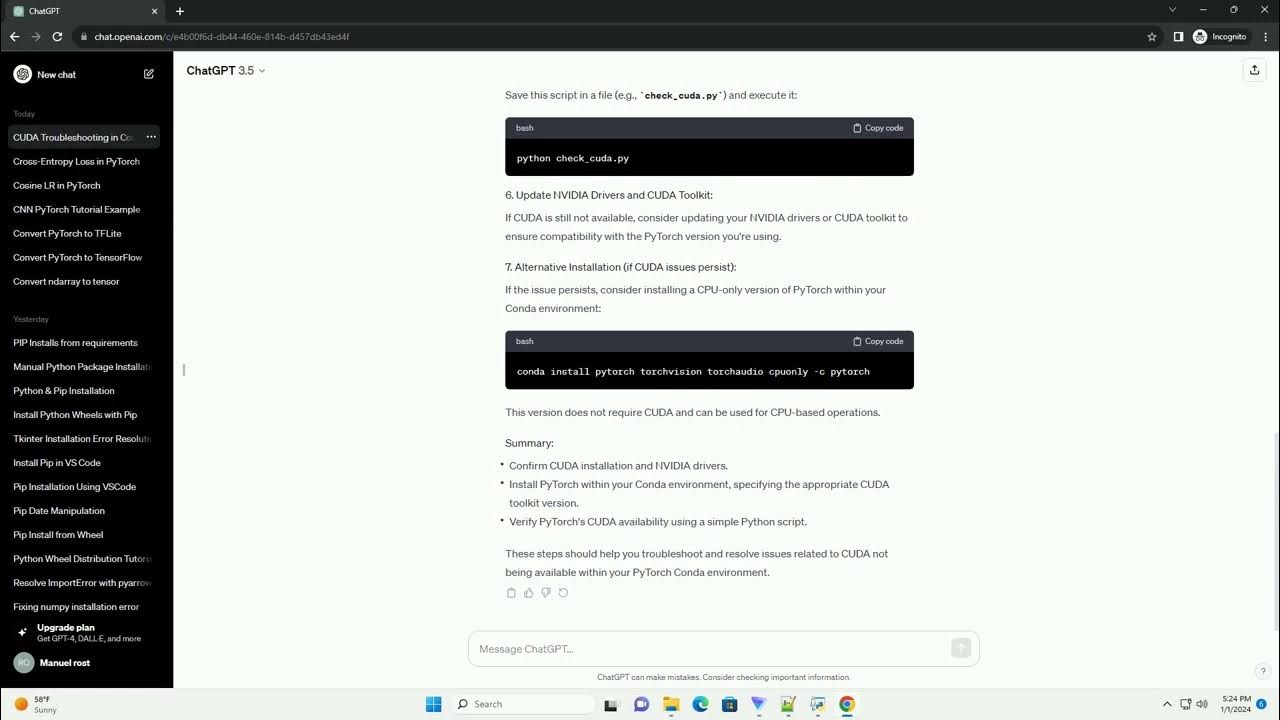 cuda not available pytorch conda - YouTube