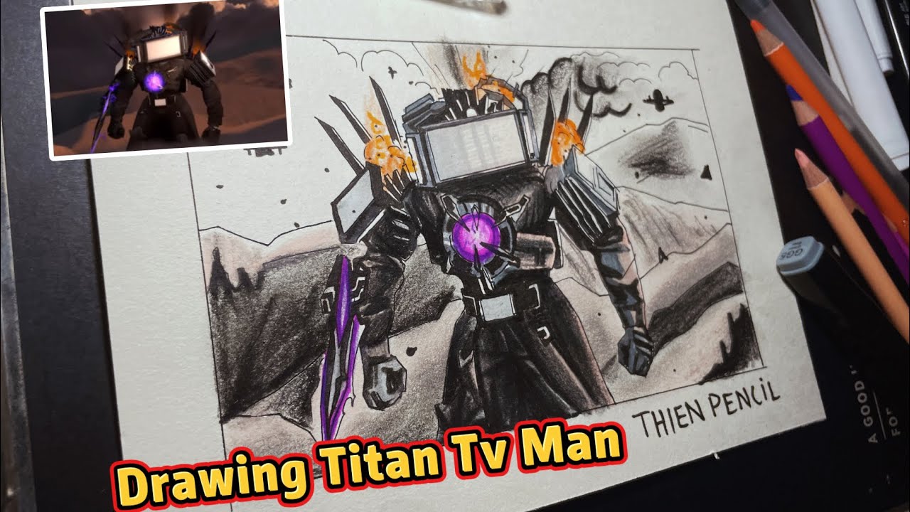 How To Draw TITAN TV MAN In Skibidi Toilet / drawing skibidi toilet 76 ...