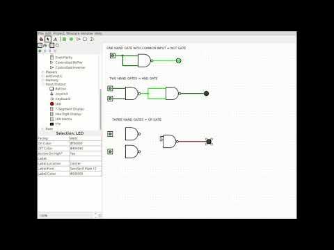 Building Basic Gates with NAND Gates Only - Logisim Tutorial - YouTube