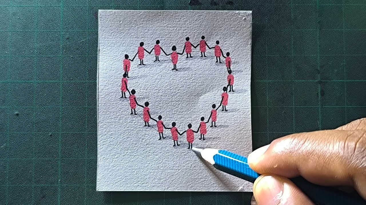 How to draw 3d love - YouTube