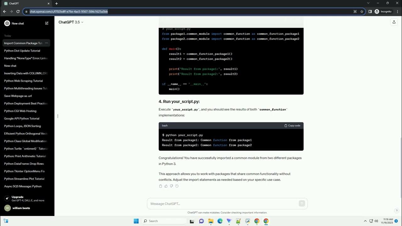 Importing a common package from two other packages python3 - YouTube
