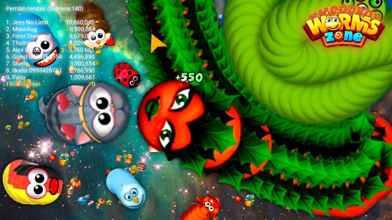 🐍 WORMSZONE.IO - TOP ALASKA BIG WORMS 01 #568 | Epic Worms Zone Best ...