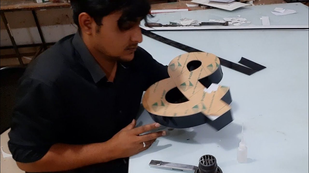 HOW TO MAKING LED LETTER BENDING SINGLE JOINT LETTER RAiZING - YouTube