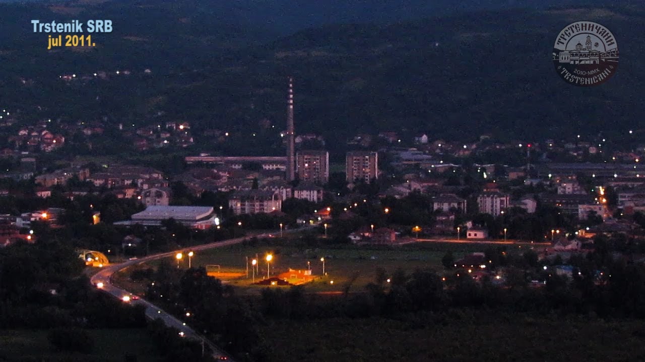 Panorama Trstenika u sumrak: Pogled na grad sa severa, Trstenik SRB jul ...