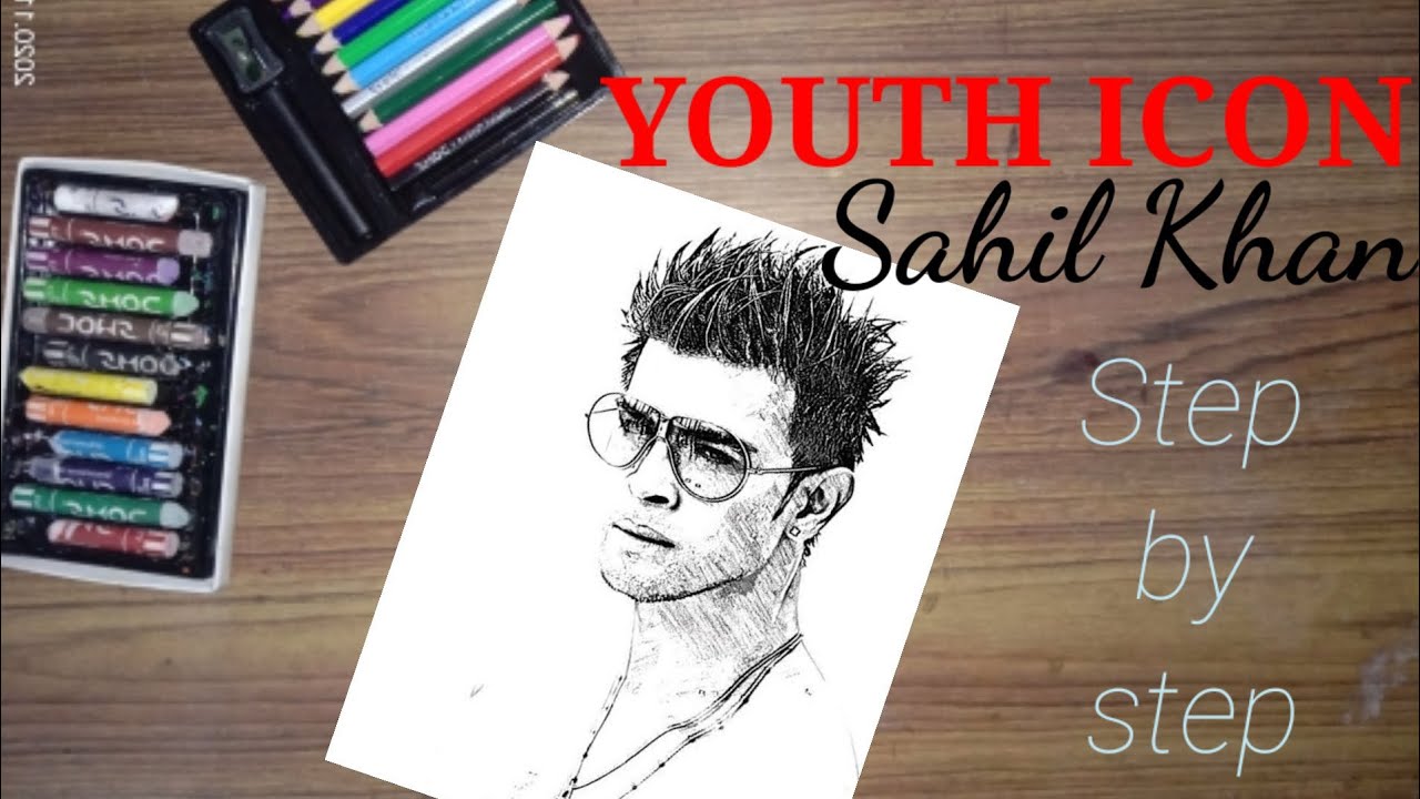 Sahil khan | Drawing a sketch of sahil khan step by step | @Sahil Khan ...