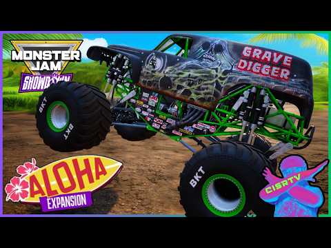 Monster Jam Showdown Aloha DLC EARLY ACCESS! Viewing Tracks,Trucks, & Unlocking Grandma Grave ...
