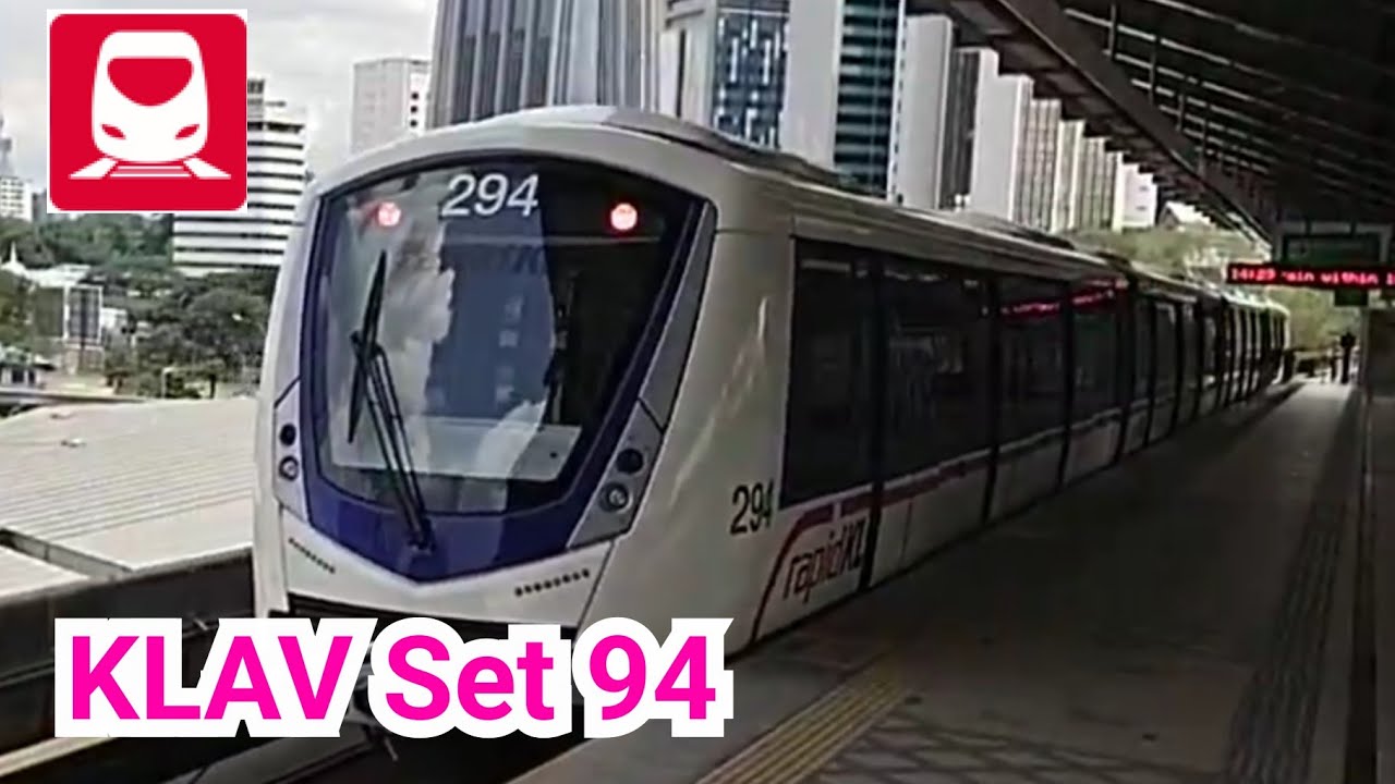 LRT Kelana Jaya Line KLAV Set 94 departing at Pasar Seni Station - YouTube