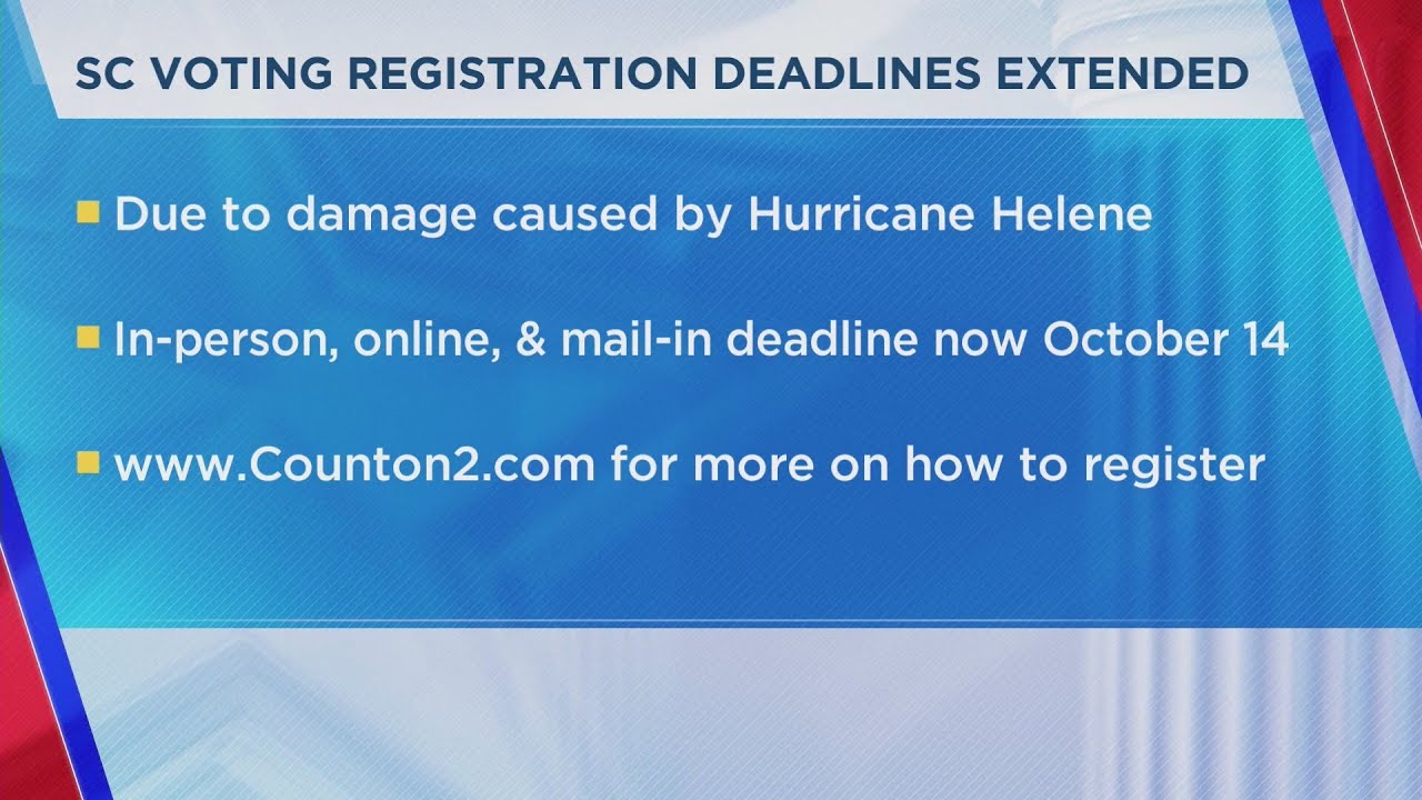 Voter registration deadline extended in South Carolina - YouTube