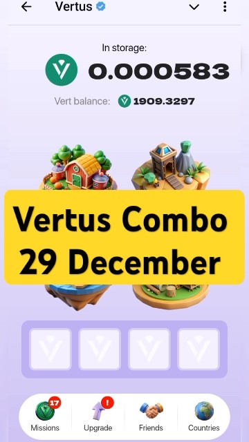 Vertus Combo Cards Today | 29 December Vertus Combo Cards | #airdrop # ...