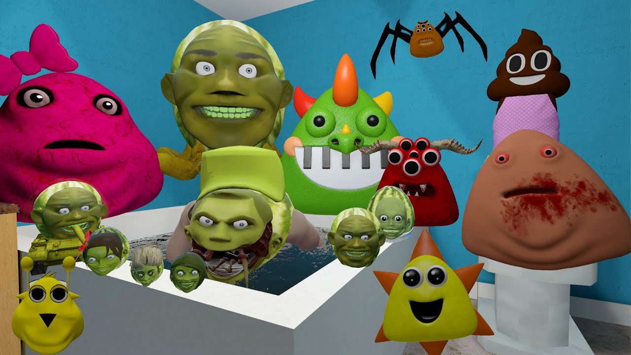 DESTROY ALL 3D ROBLOX POU BOU'S REVENGE AND ALL LIN GANG MELON FAMILY ...