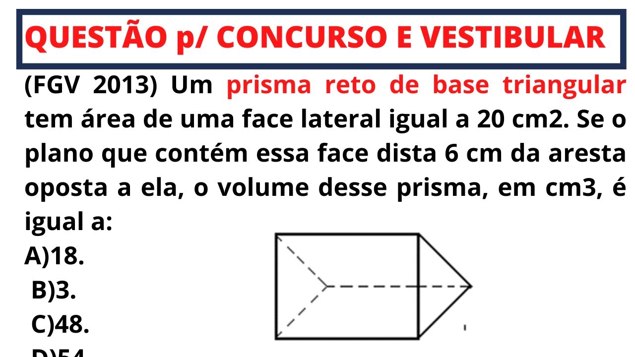 #18 - determine o volume do prisma - YouTube