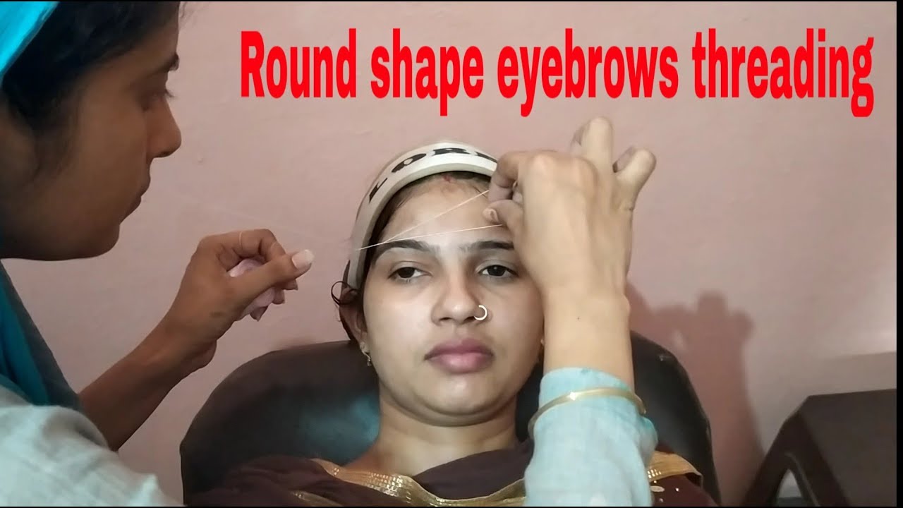 #Eyebrowthreading Round shape eyebrows threading tutorial - YouTube